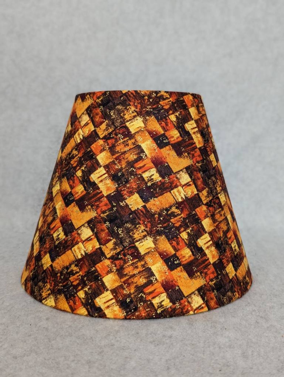 Burnt Orange Gingham Check Lamp Shade. Checkered. Red, Squares, Checker ...