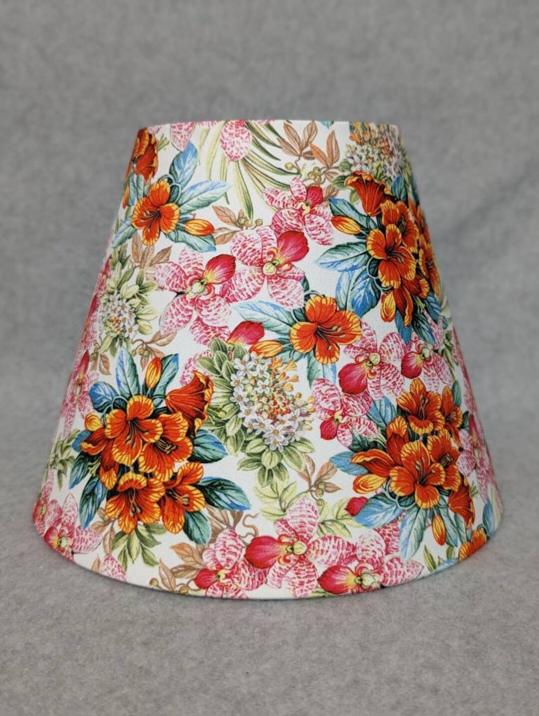 Tropical Flower Lamp Shade. Orchid, Costal Flower. Shades Are 9.5" X 5 ...