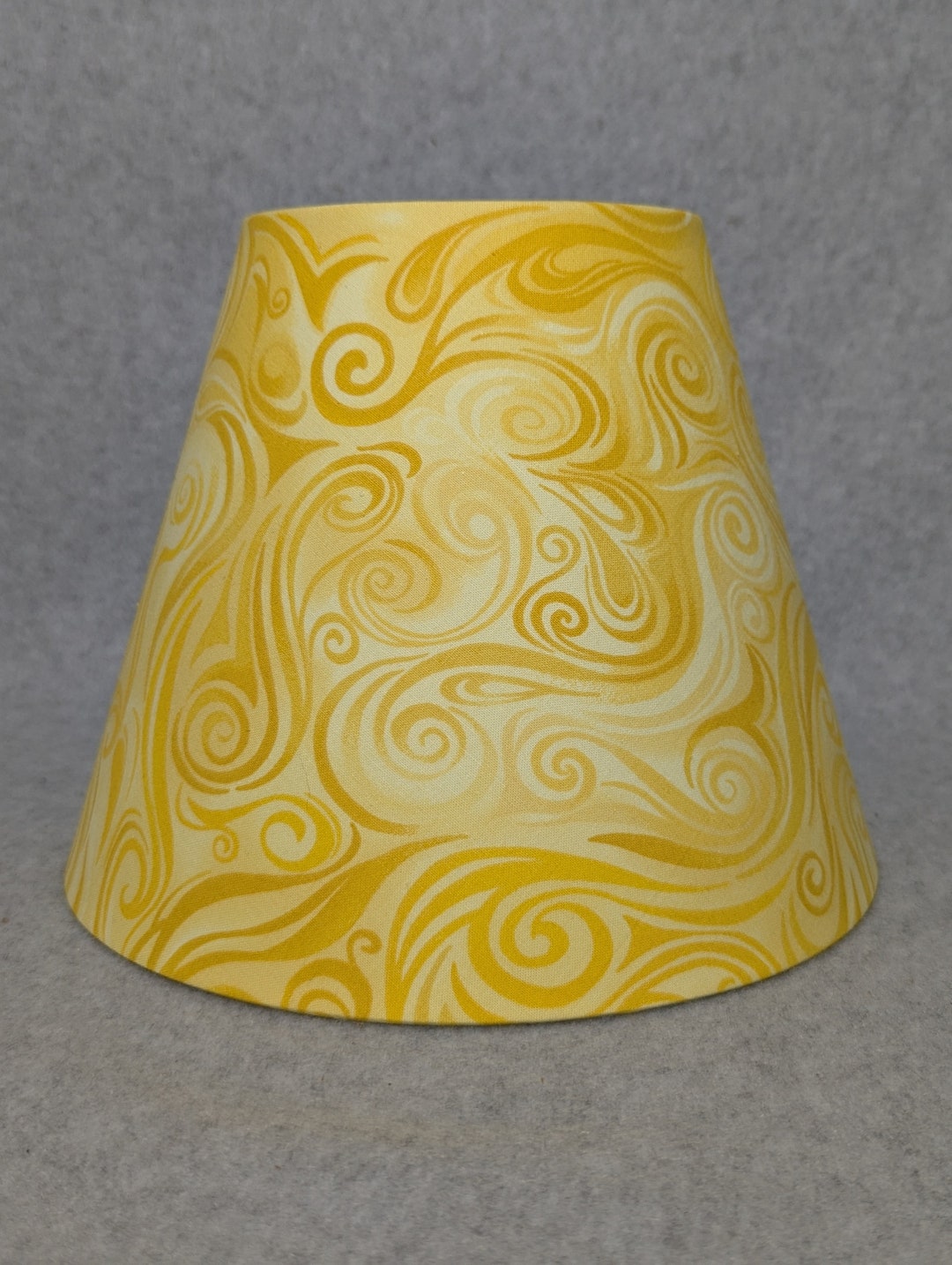 Yellow Soft Swirl Lamp Shade. Shade is 9.5 Wide at the Bottom, 5" Wide ...