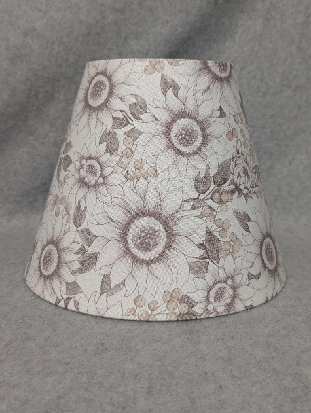 Sunflower Lamp Shade. Sketch. Grey, Gray. Shade is 9.5 Wide at the ...