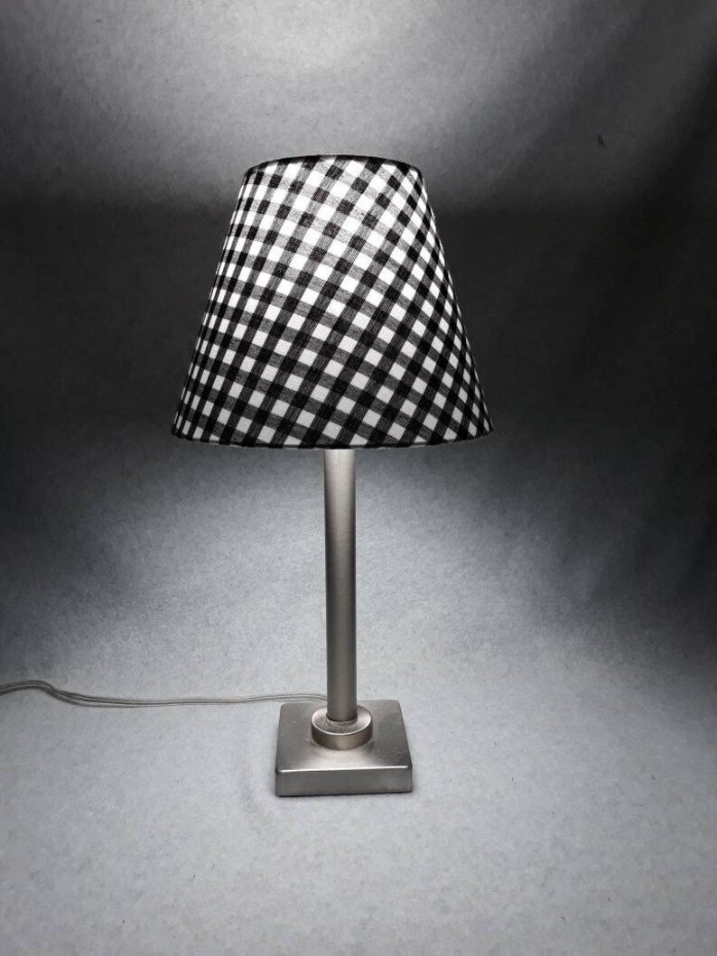 Black Gingham Check Lamp Shade. Checkered. Black and White. - Etsy