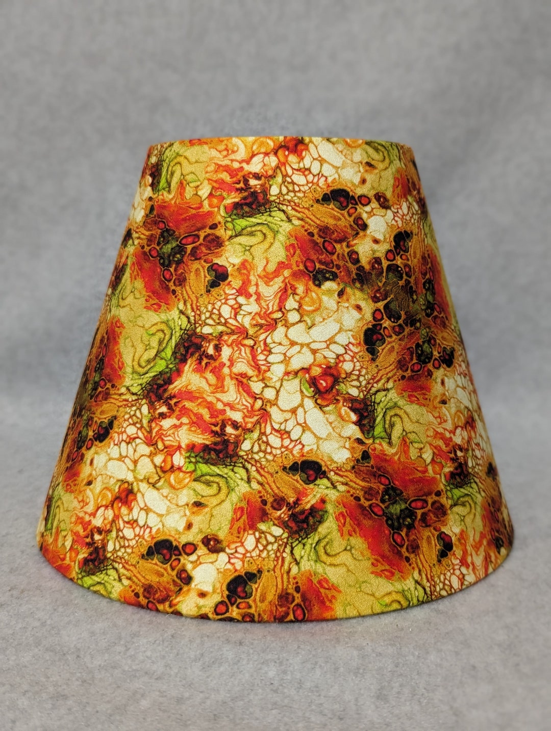 Orange, Red Splatter Painting Lamp Shade. Abstract. Alcohol. Shade is 9 ...