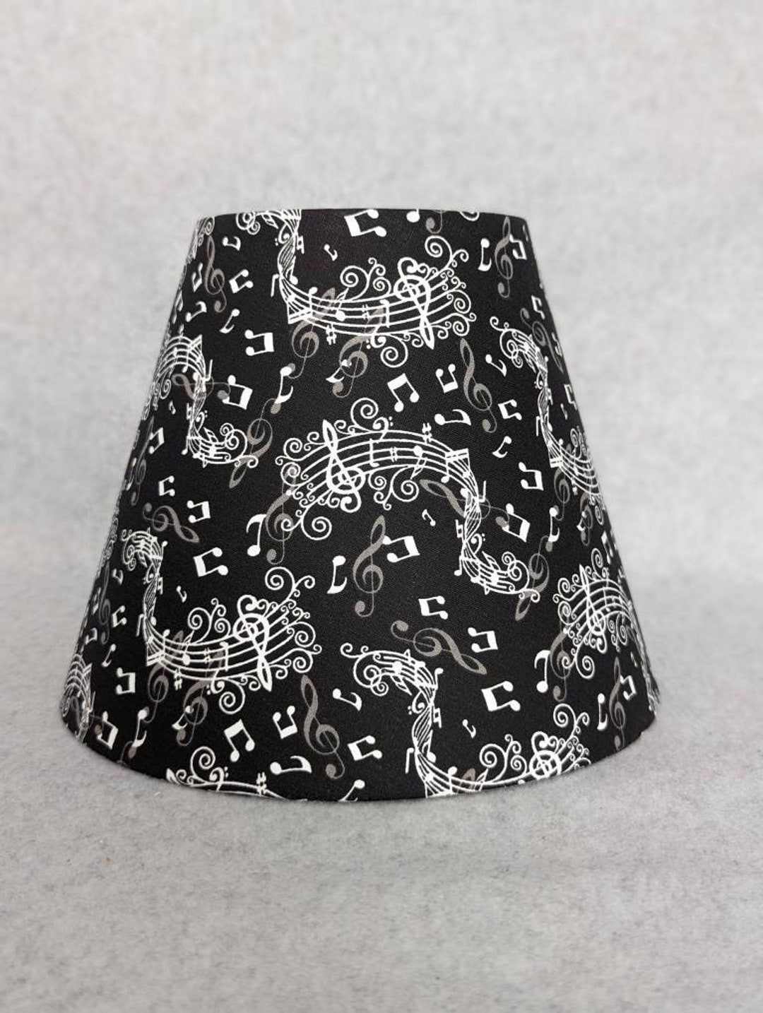 Black and White Musical Notes Lamp Shade. Music. Shades Are 9.5" X 5" X ...