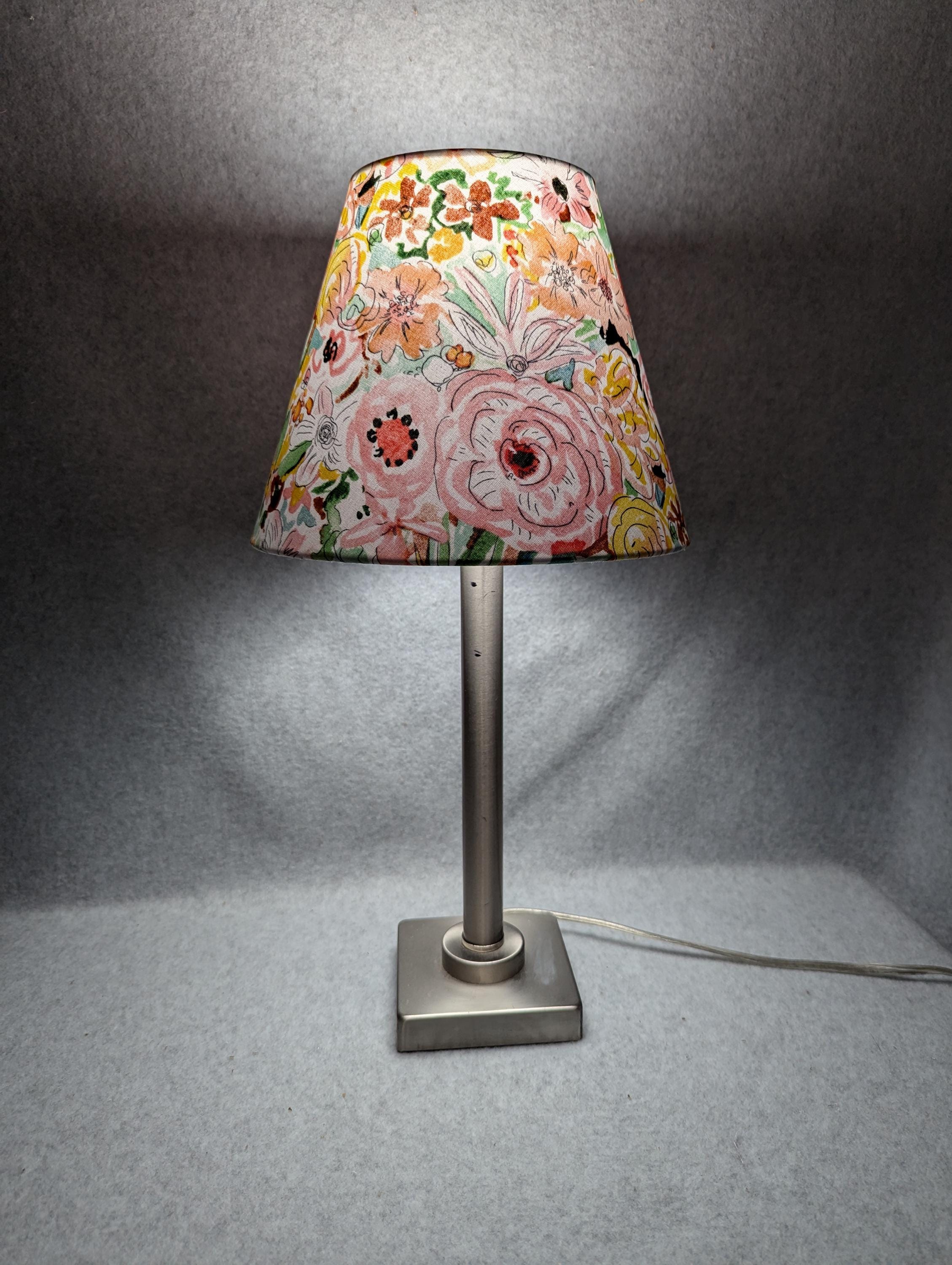 Sketch Watercolor Flowers Lamp Shade. Classic Vintage Look. Colorful ...
