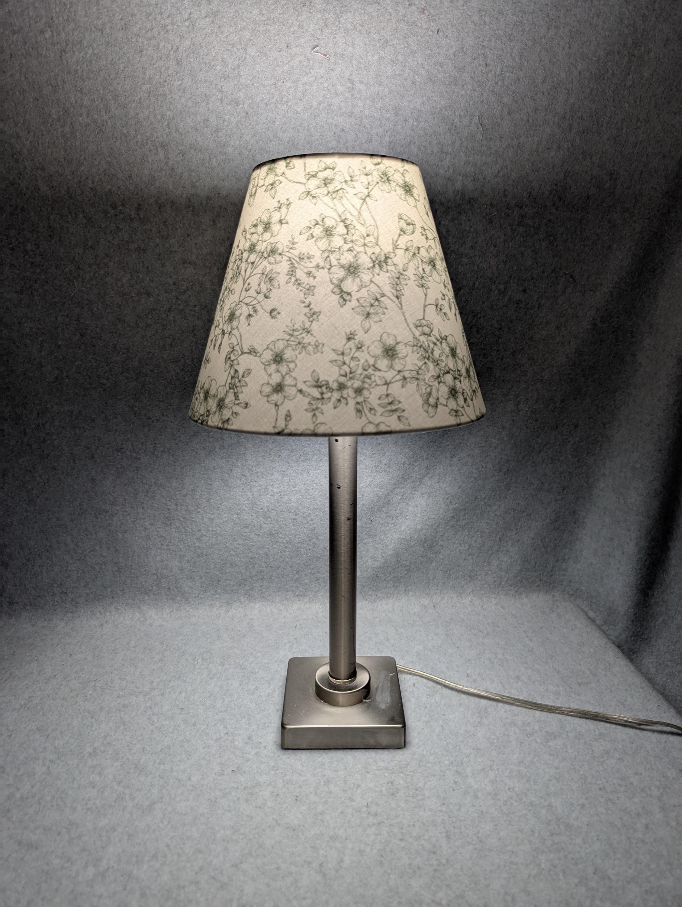 Sage Green Stencil Flowers Lamp Shade. Fine Line. Sketch. Plants ...