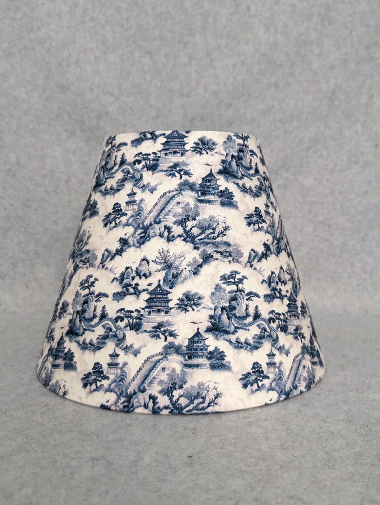 Blue Toile Lamp Shade. China. Great Wall. Tower. Shades Are 9.5" X 5" X ...