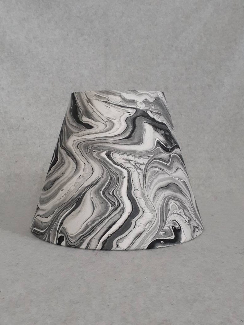 Grey / Gray Swirl Lamp Shade. Marble Pattern. Shade is 9.5 Wide at the ...