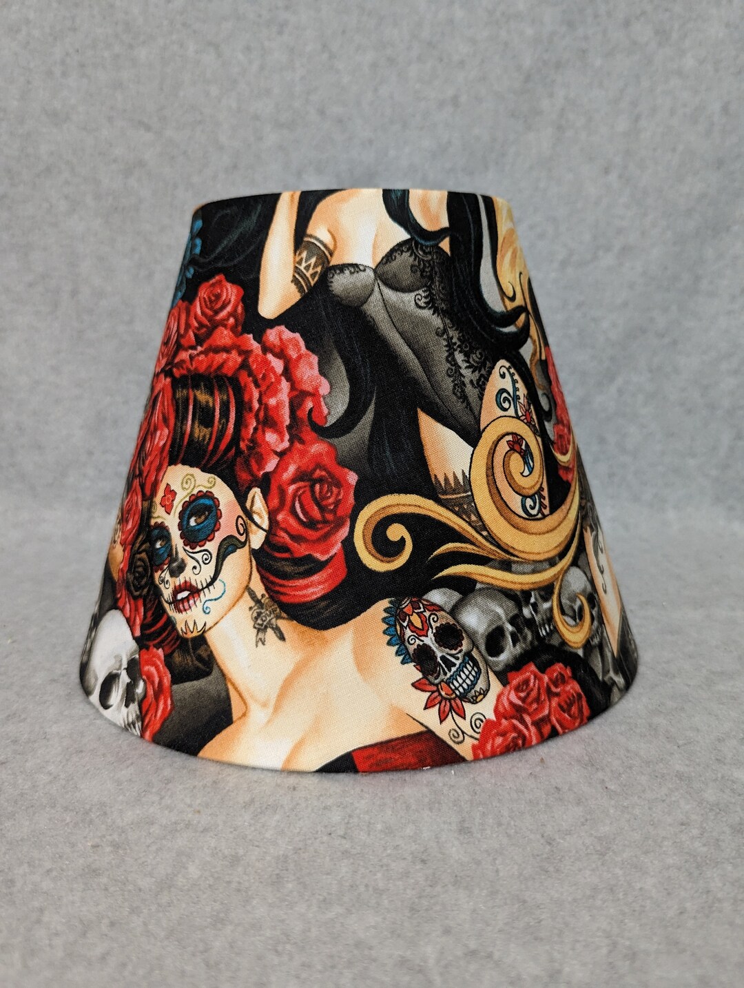 Sugar Skull and Roses Flowers Lamp Shade. Skulls. Day or the - Etsy
