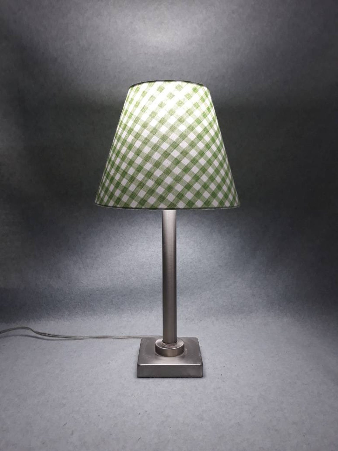 Green Gingham Check Lamp Shade. Checkered. Green and White. - Etsy