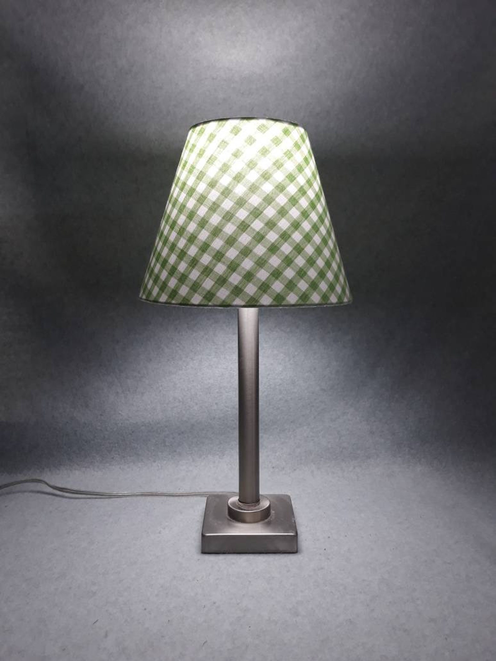 Green Gingham Check Lamp Shade. Checkered. Green and White. - Etsy
