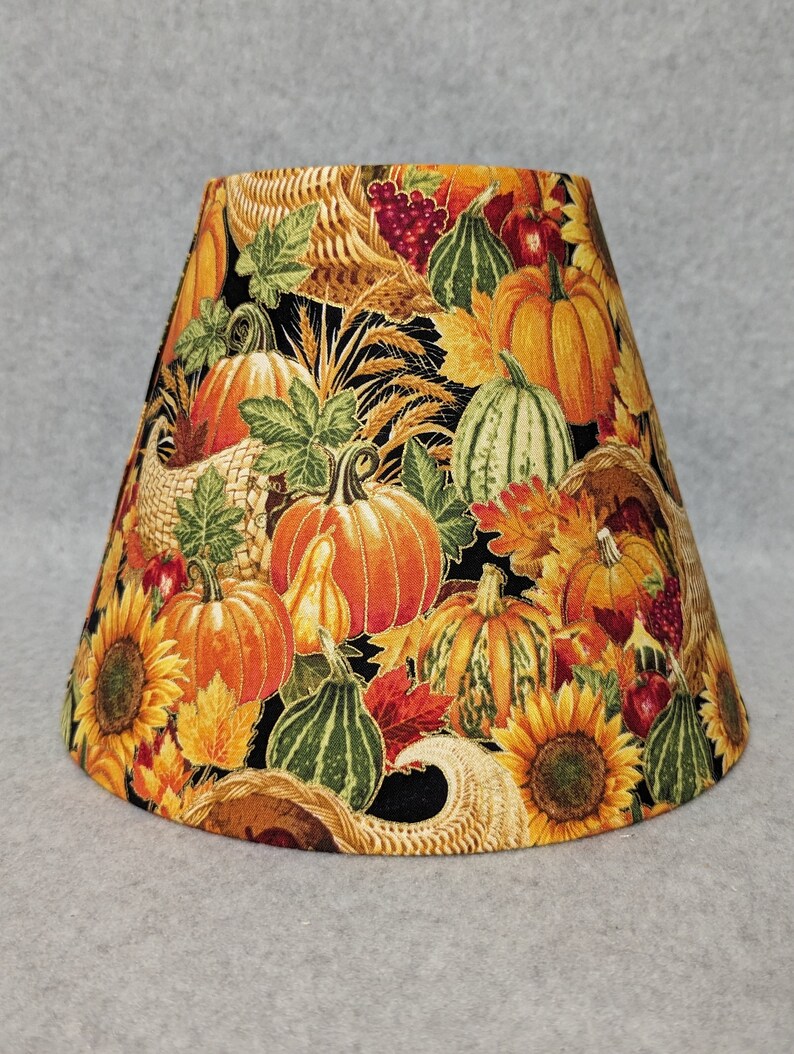 Cornucopia, Sunflower and Pumpkins Lamp Shade. Leaves. Fall. Shades Are ...