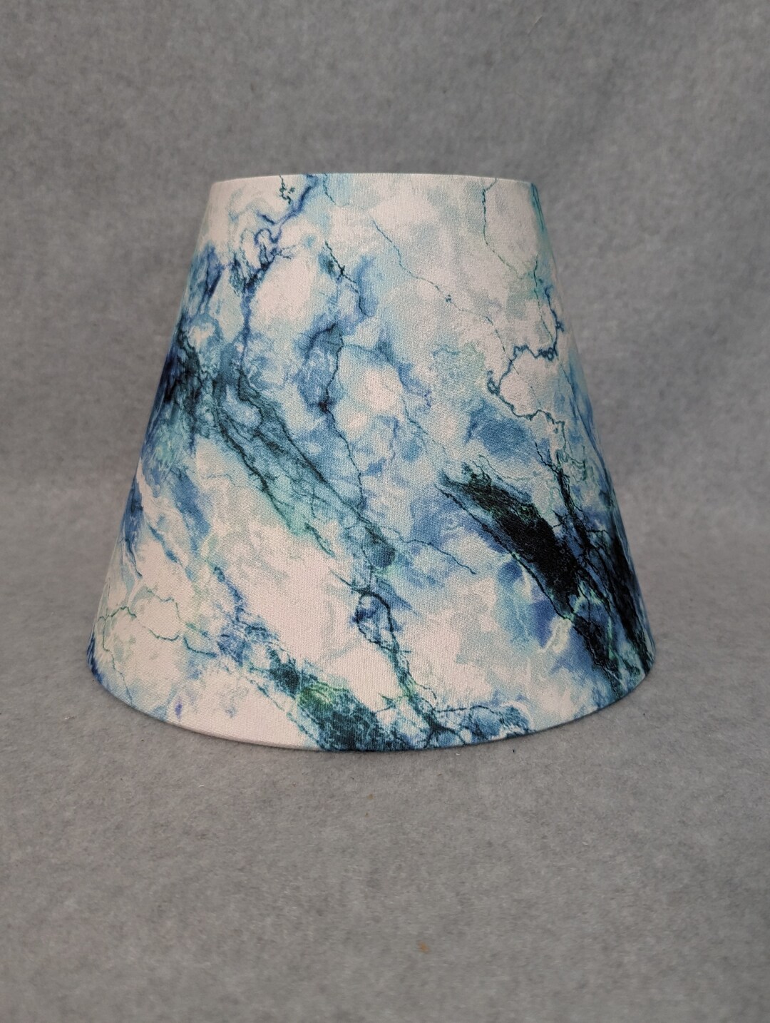 Blue Marble Lamp Shade. White Background. Shade is 9.5 Wide at the ...