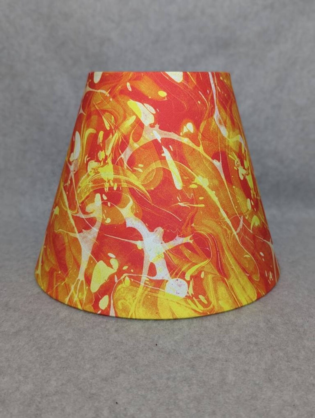 Red, Yellow Splatter Lamp Shade. Orange. Shade is 9.5 Wide at the ...