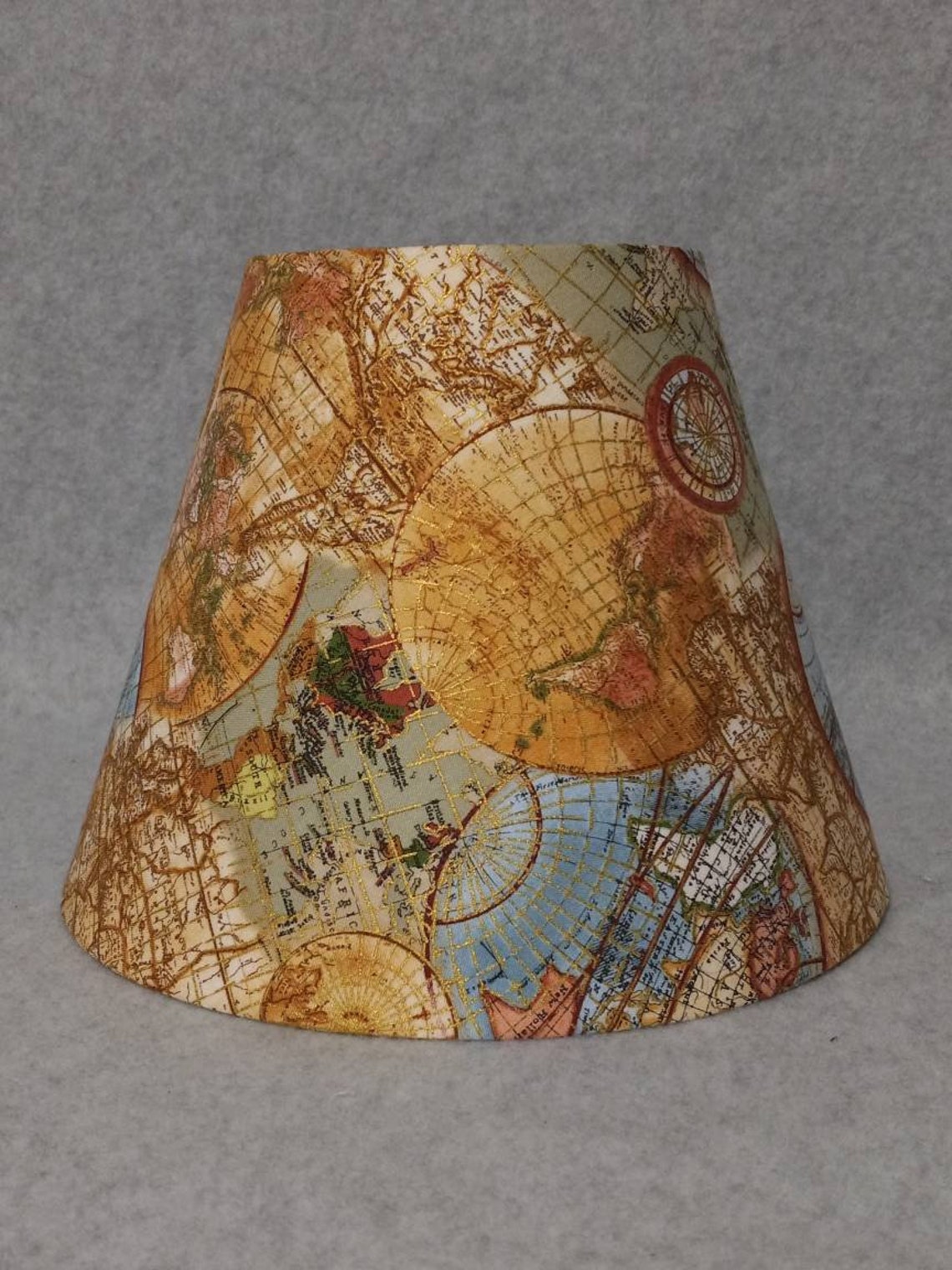 Globe Old World Map Lamp Shade. Gold. Shine. Shades Are - Etsy