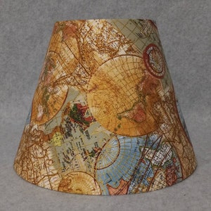 Globe Old World Map Lamp Shade. Gold. Shine. Shades Are 9.5" X 5" X 7 ...