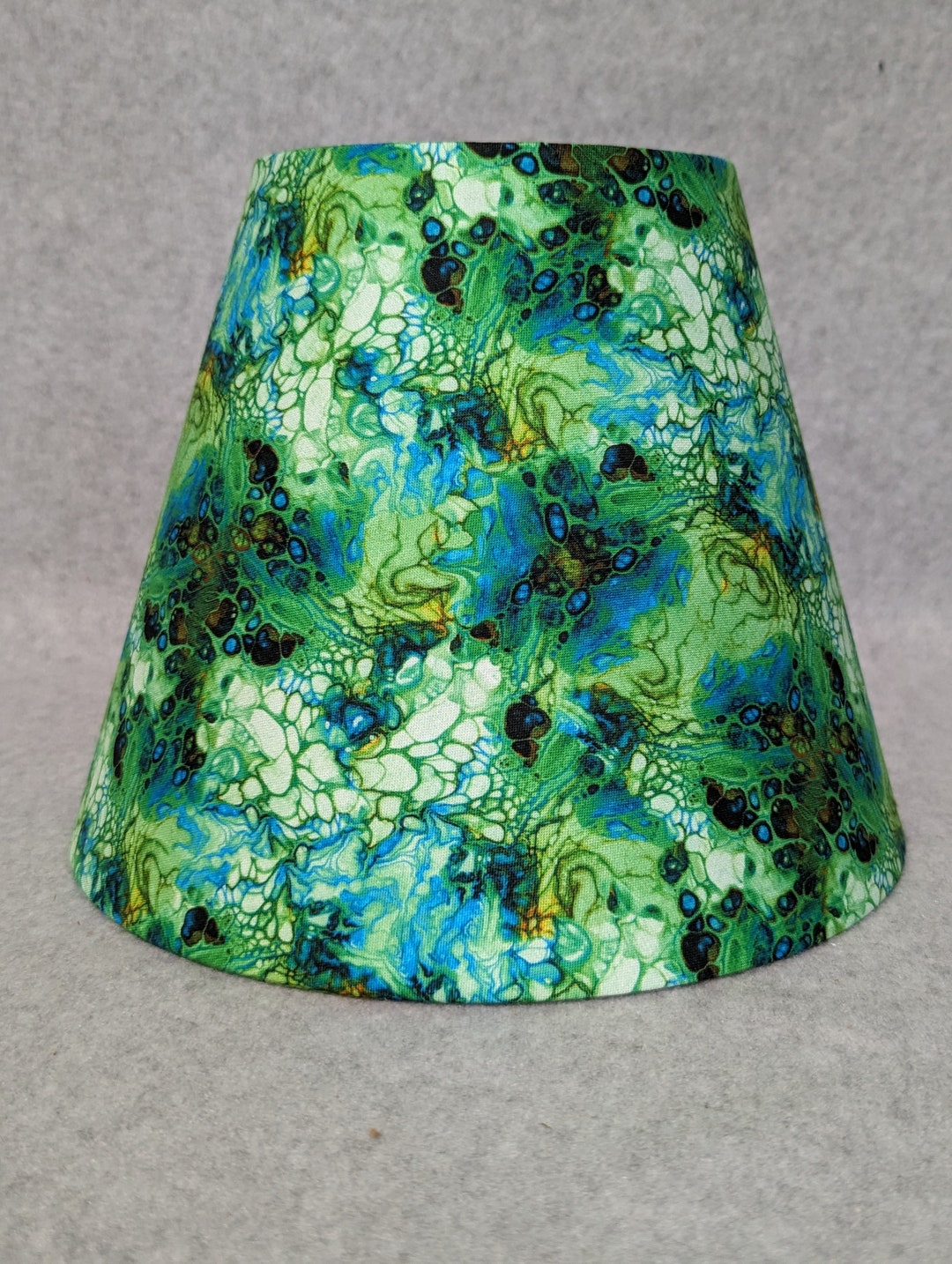 Green, Blue, Yellow Splatter Painting Lamp Shade. Abstract. Alcohol ...