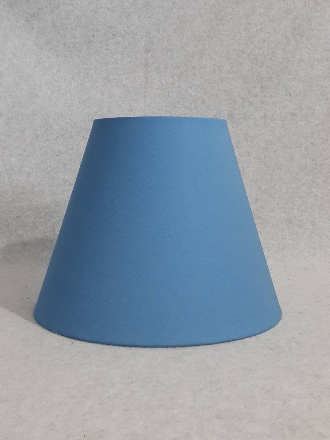 Light Blue Lamp Shade. Solid Blue. Shade is 9.5 Wide at the Bottom, 5 ...