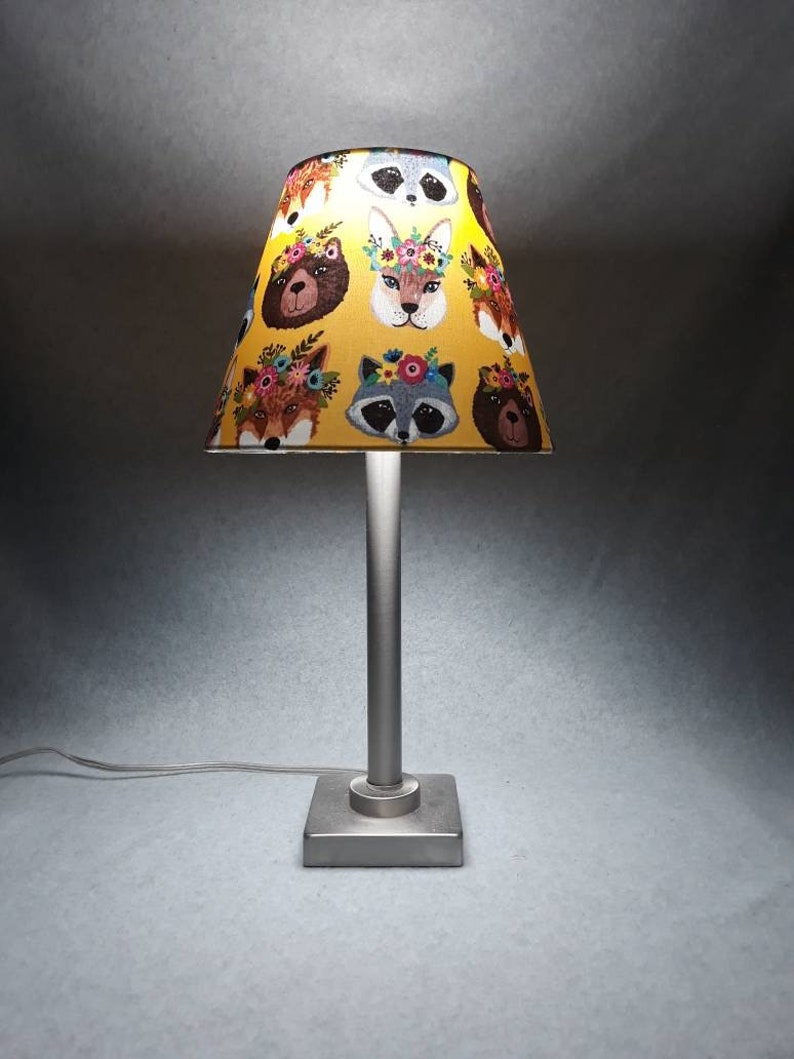Whimsical Forest Animals Lamp Shade. Fox, Raccoon, Bear and Rabbit ...
