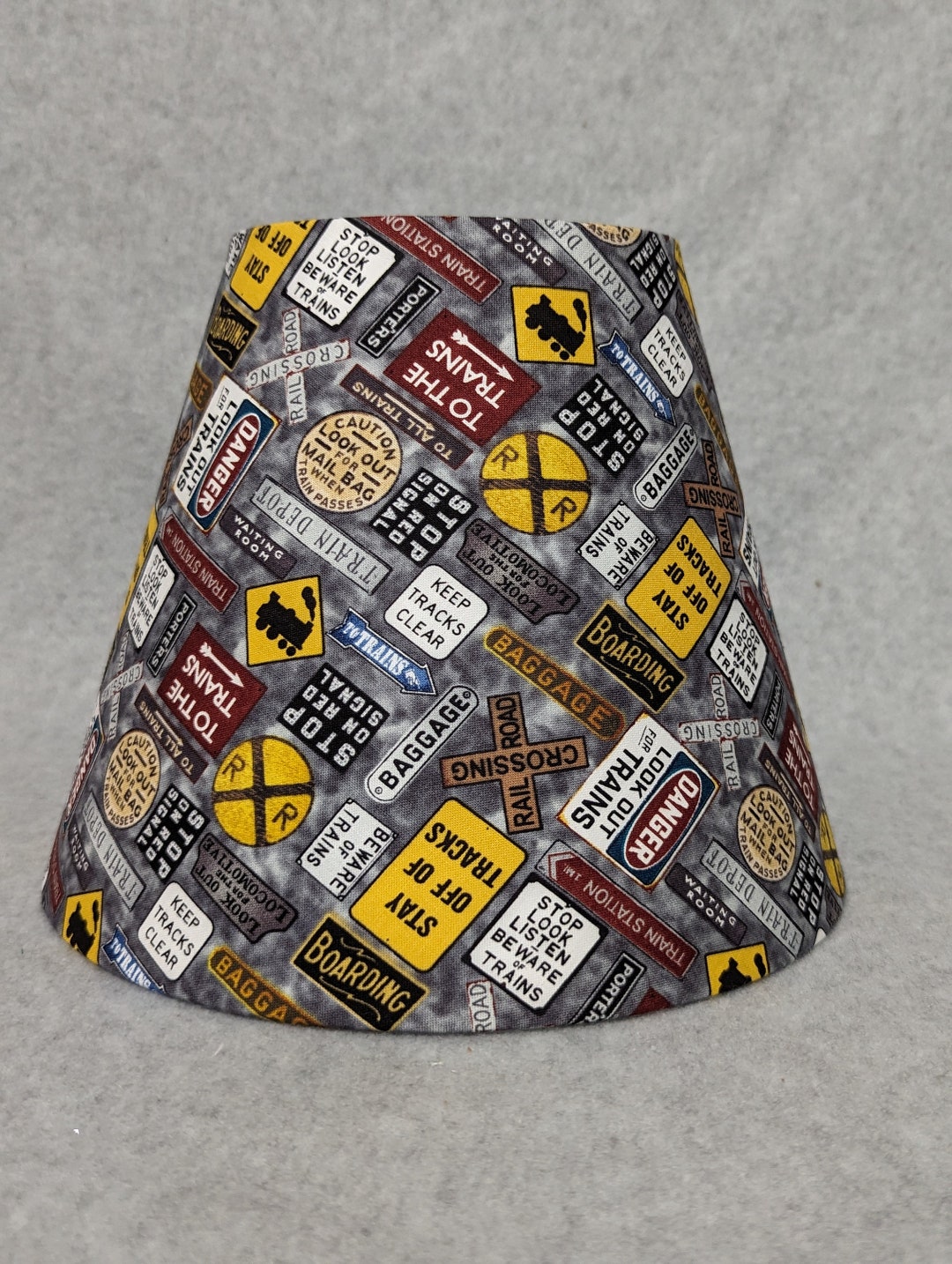 Railroad Signs Lamp Shade, Train Locomotive, Trains, Shades Are 9.5" X ...