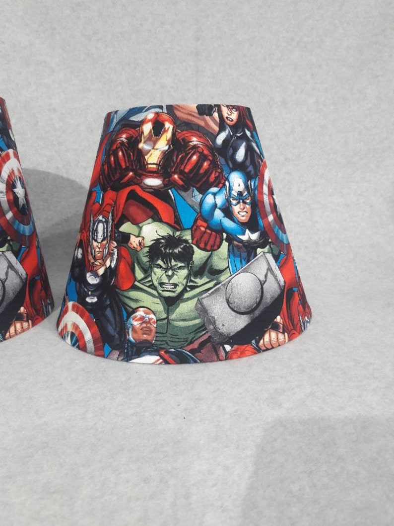 Marvel Lamp Shade. Thor Captain America Hulk Ironman Black | Etsy