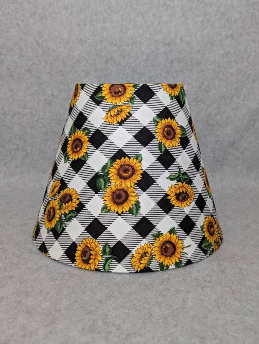 Sunflower, Black and White Buffalo Check Lamp Shade. Sunflowers. Garden ...
