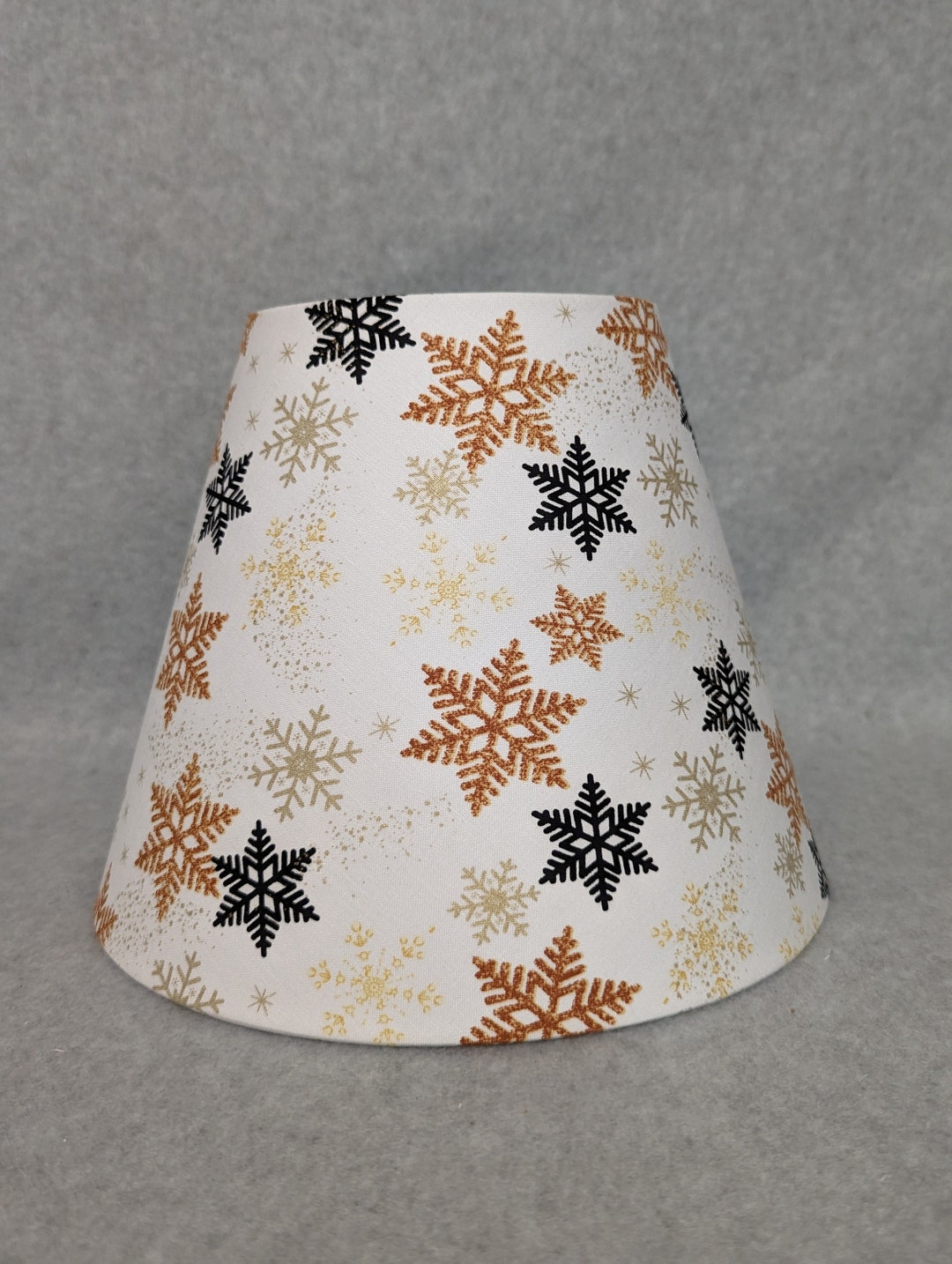 Gold Silver and Black Snowflake Lamp Shade. Snow. Snowflakes. Shades ...