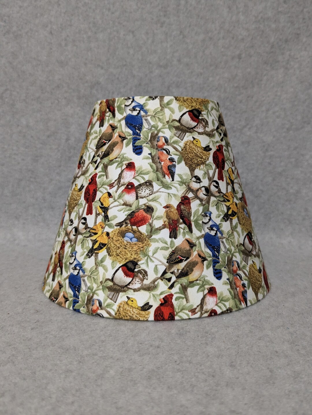 100 Wild Birds Lamp Shade. Love Birds. Blue Jay, Cardinal, Finch. Trees ...