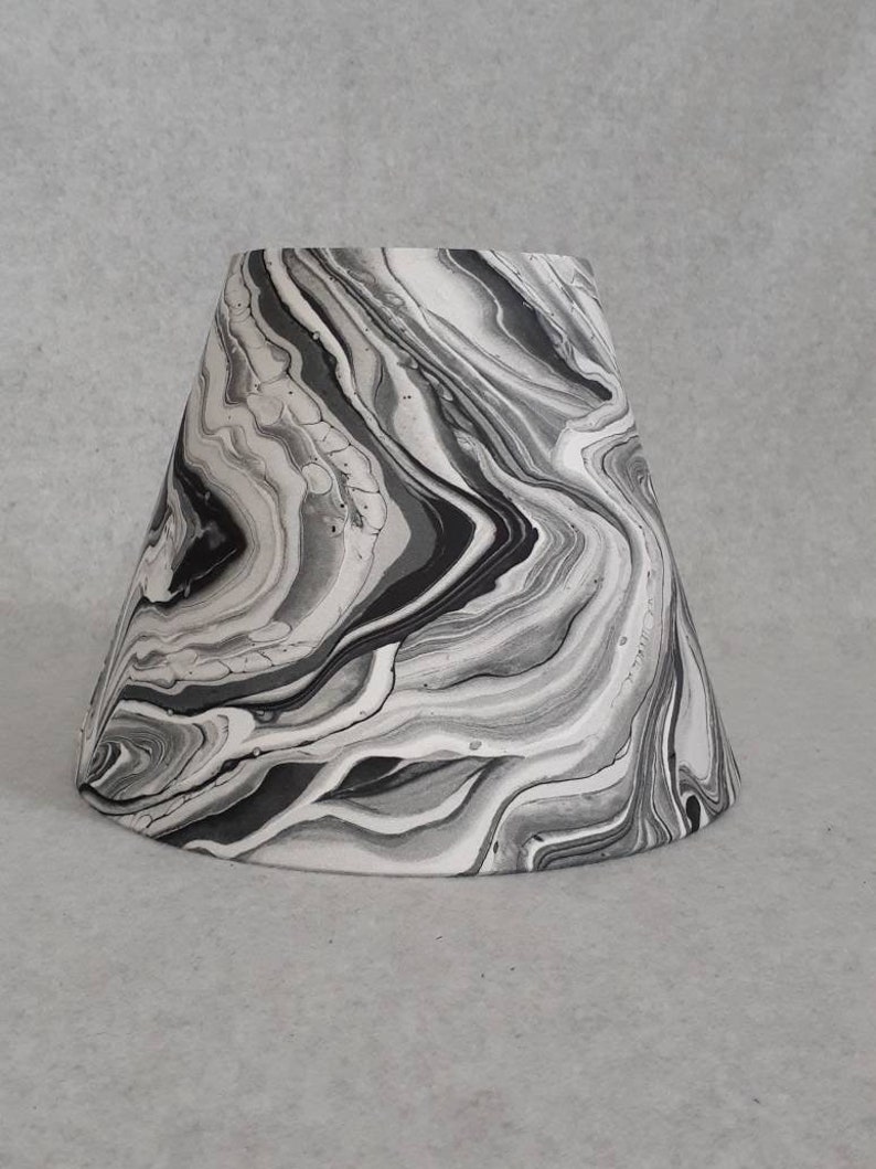 Grey / Gray Swirl Lamp Shade. Marble Pattern. Shade is 9.5 Wide at the ...