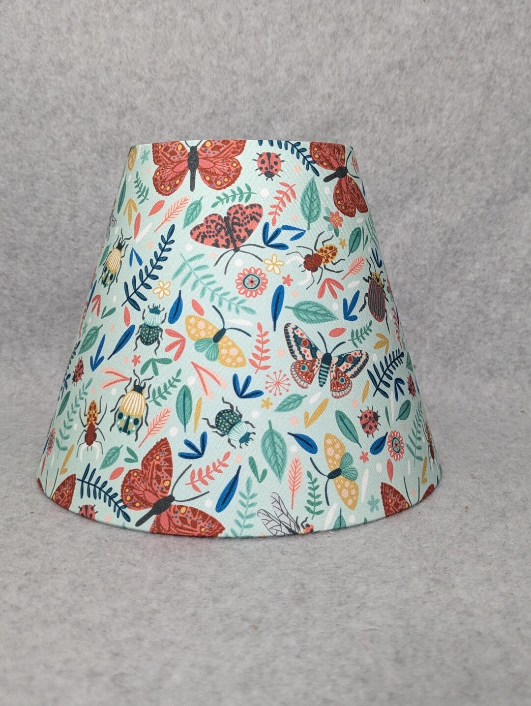 Bugs and Insects Lamp Shade. Leaves. Garden. Bright Colors. Shades Are ...