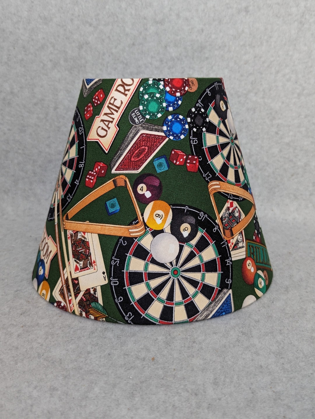 Gameroom Lamp Shade. Game Room. Billiards, Pool, Darts. Poker. Gambling ...