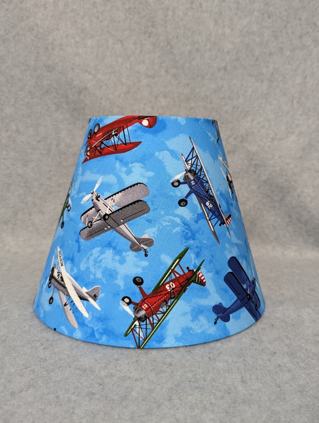 Small Airplanes Lamp Shade. Bi-plane. Blue Sky. Flying. Shades Are 9.5 ...