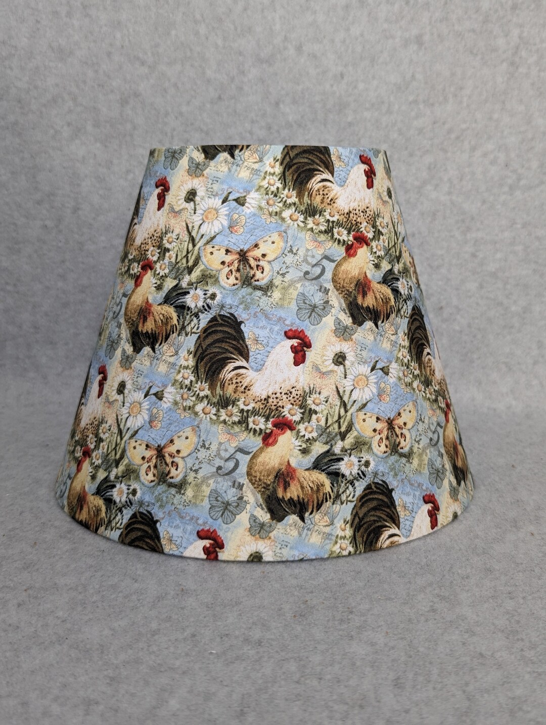 Roosters in the Flowers Lamp Shade. Chickens, Rooster. Shades Are 9.5 X ...