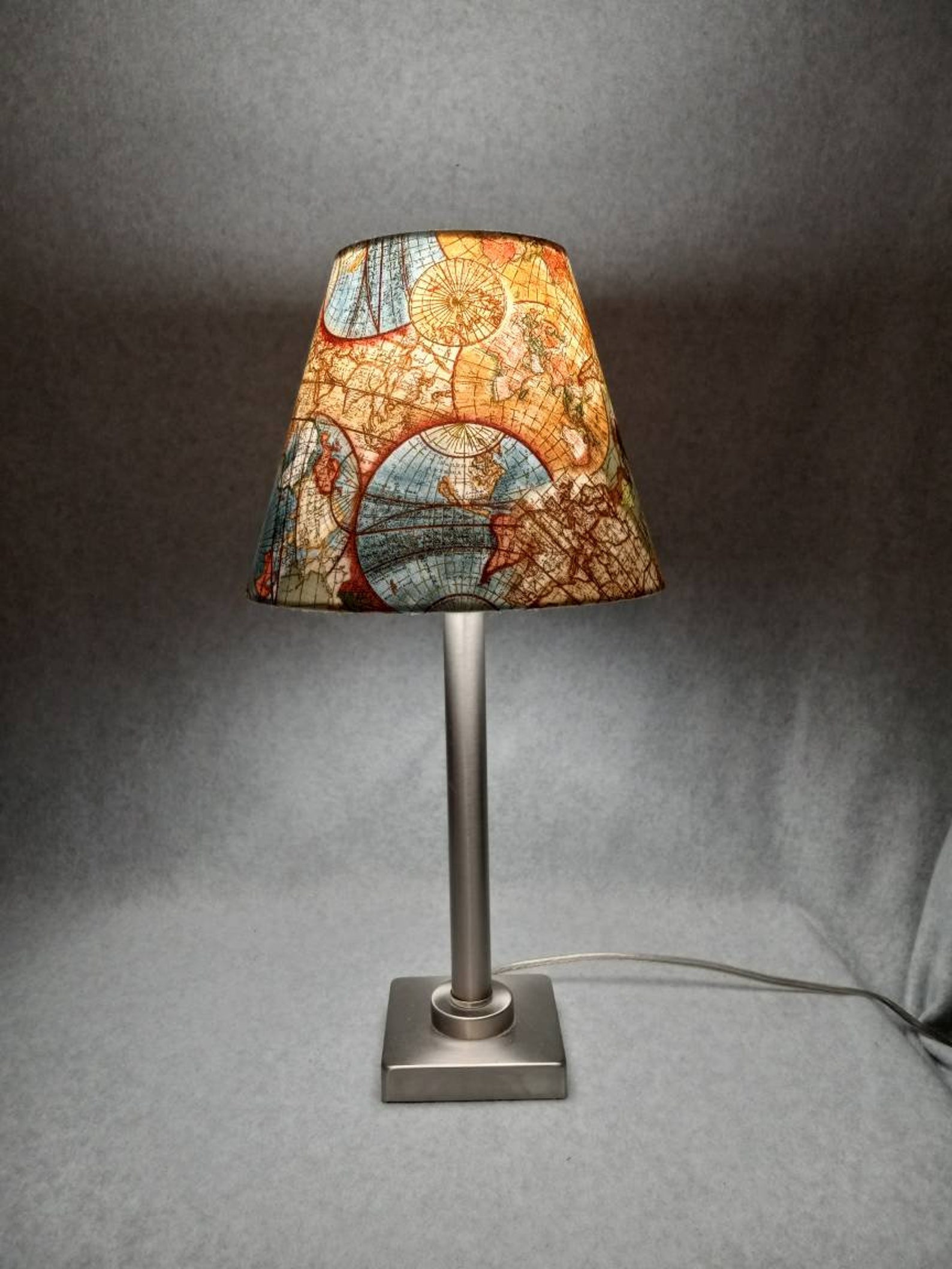Globe Old World Map Lamp Shade. Gold. Shine. Shades Are - Etsy