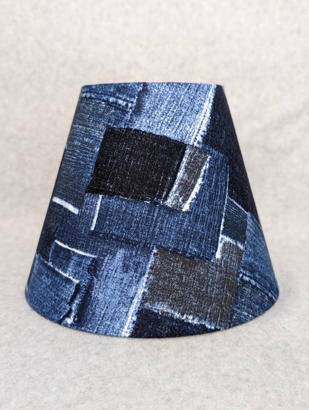 Denim Patch Lamp Shade. NOT REAL DENIM! Real Look Cotton. Blue Jeans ...