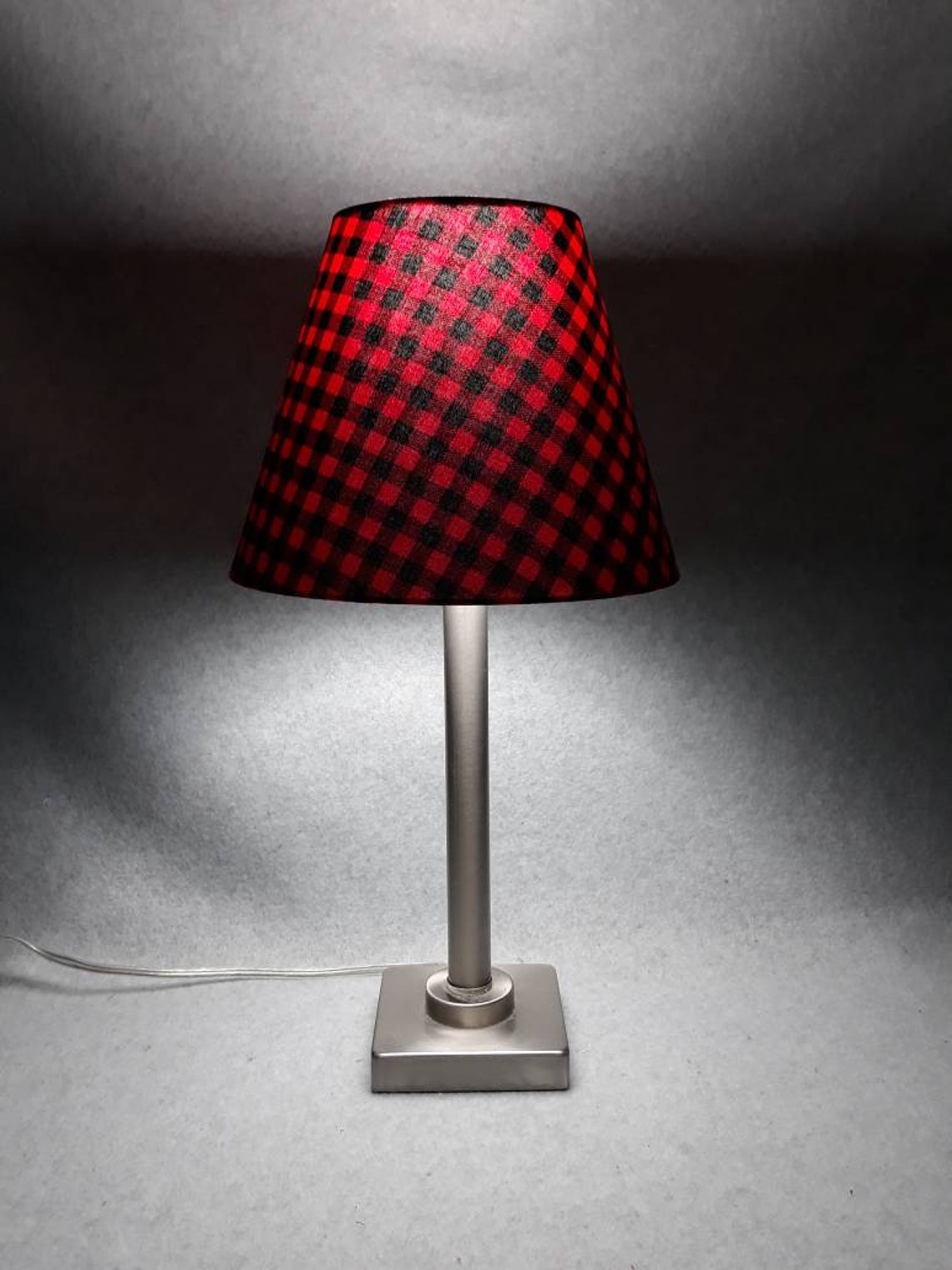 Gingham Check Lamp Shade. Checkered. Black and Red. Shade is | Etsy