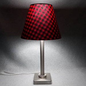 Gingham Check Lamp Shade. Checkered. Black and Red. Shade is 9.5" Wide ...