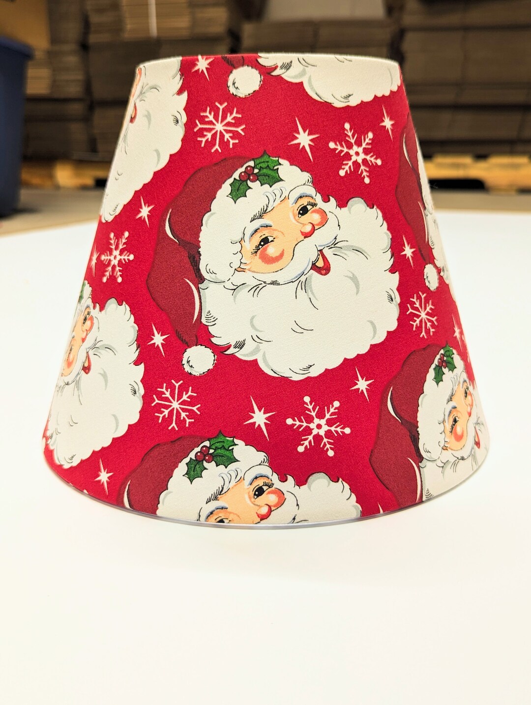 Santa Claus Lamp Shade. Vintage Look. Christmas. Shades Are 9.5" X 5" X ...