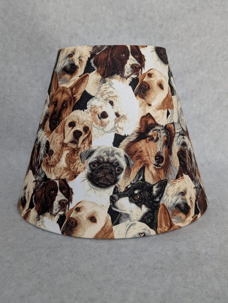 Puppy Dog Faces Lamp Shade. Realistic. Shades Are 9.5" X 5" X 7" Tall ...