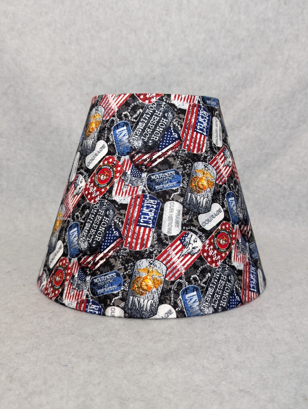 USMC Lamp Shade. Marines. Dog Tags. Military. U.S. Shades Are 9.5" X 5 ...