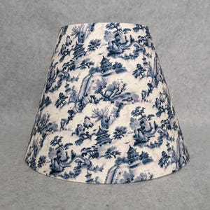Blue Toile Lamp Shade. China. Great Wall. Tower. Shades Are 9.5" X 5" X ...