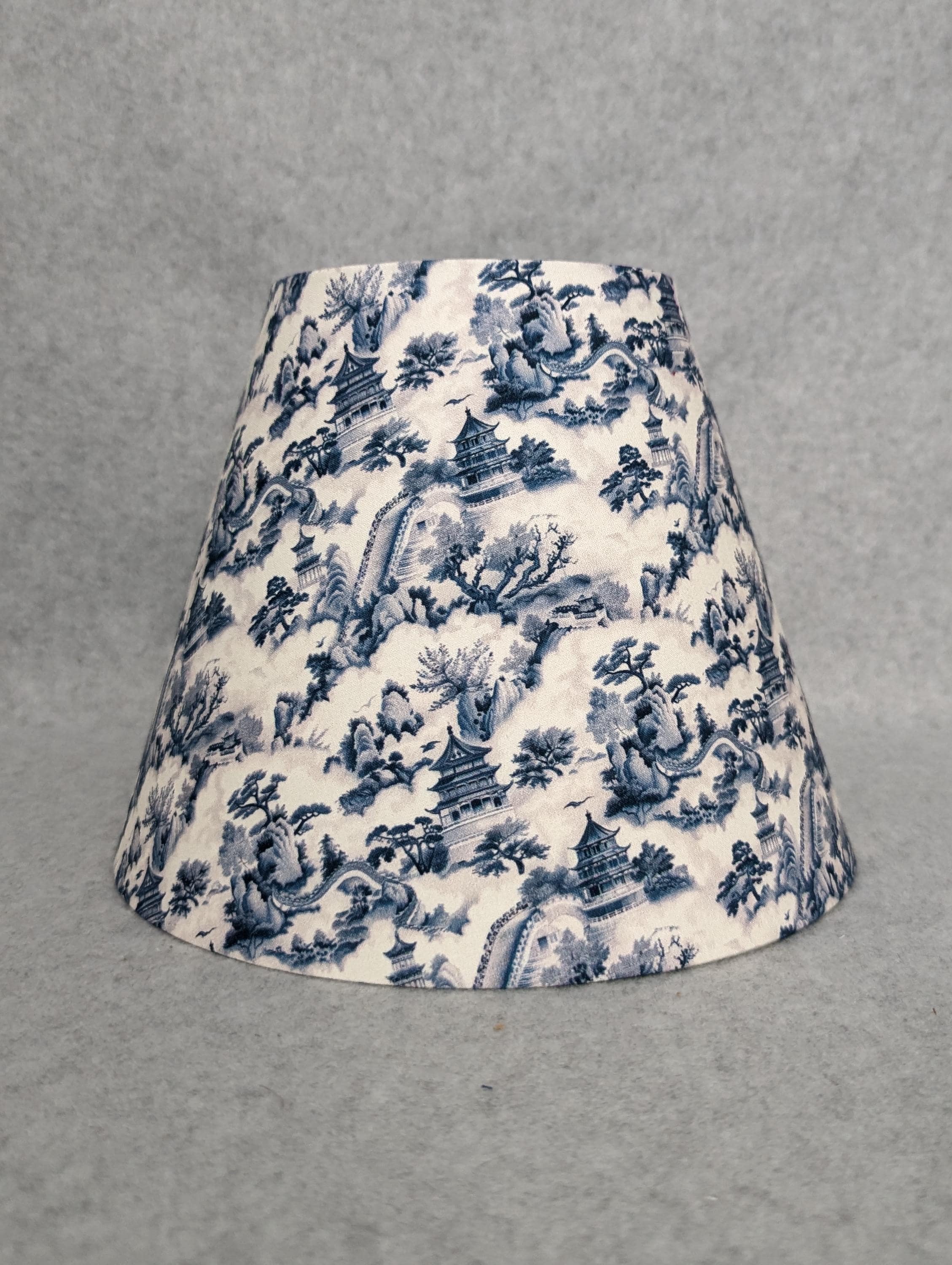 Blue Toile Lamp Shade. China. Great Wall. Tower. Shades Are 9.5" X 5" X ...