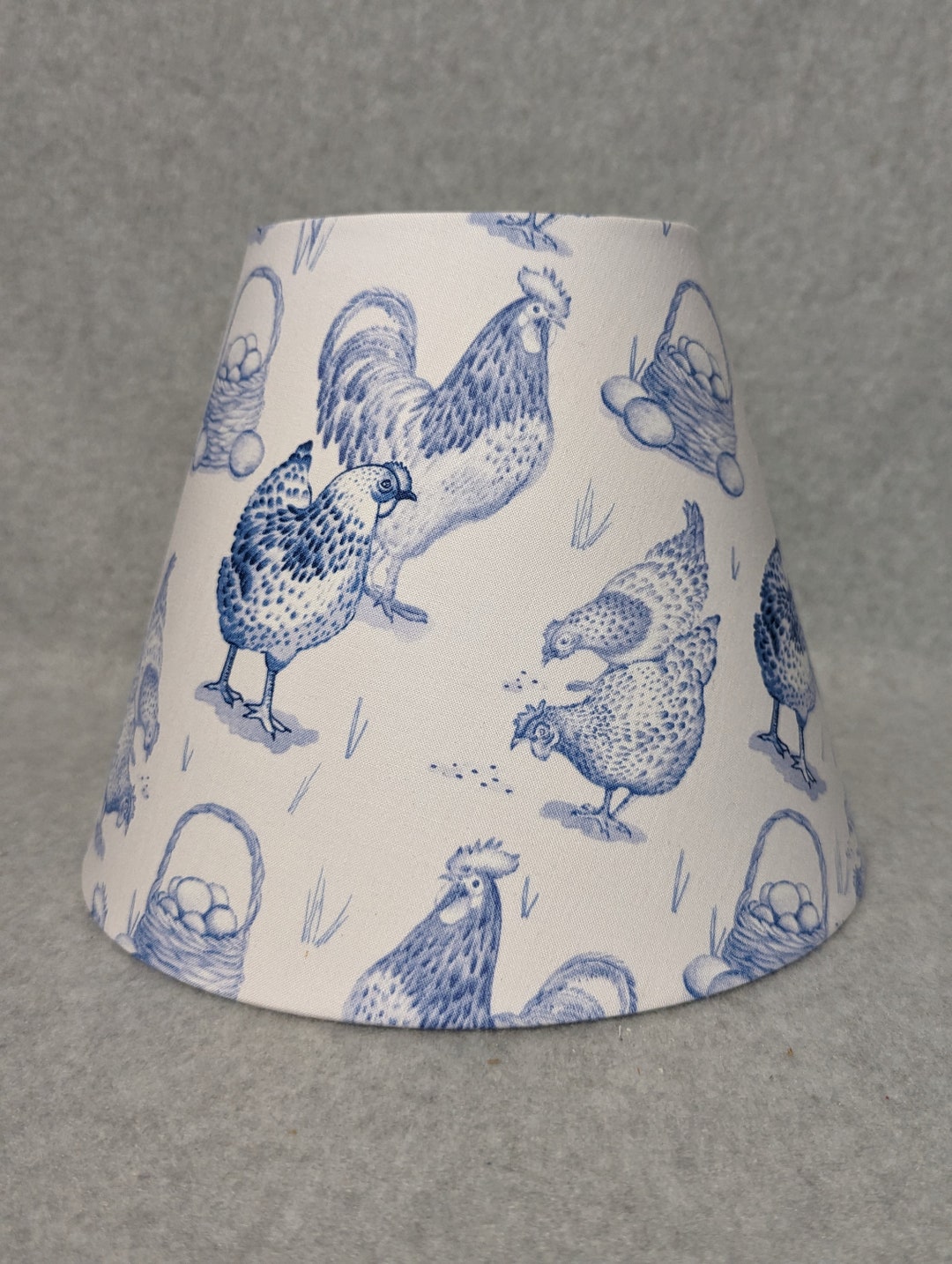 Blue Chicken Lamp Shade. Chickens, Hen, Rooster. Shades Are 9.5" X 5" X ...