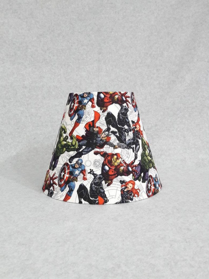 Marvel Lamp Shade. Thor Captain America Hulk Ironman Black | Etsy