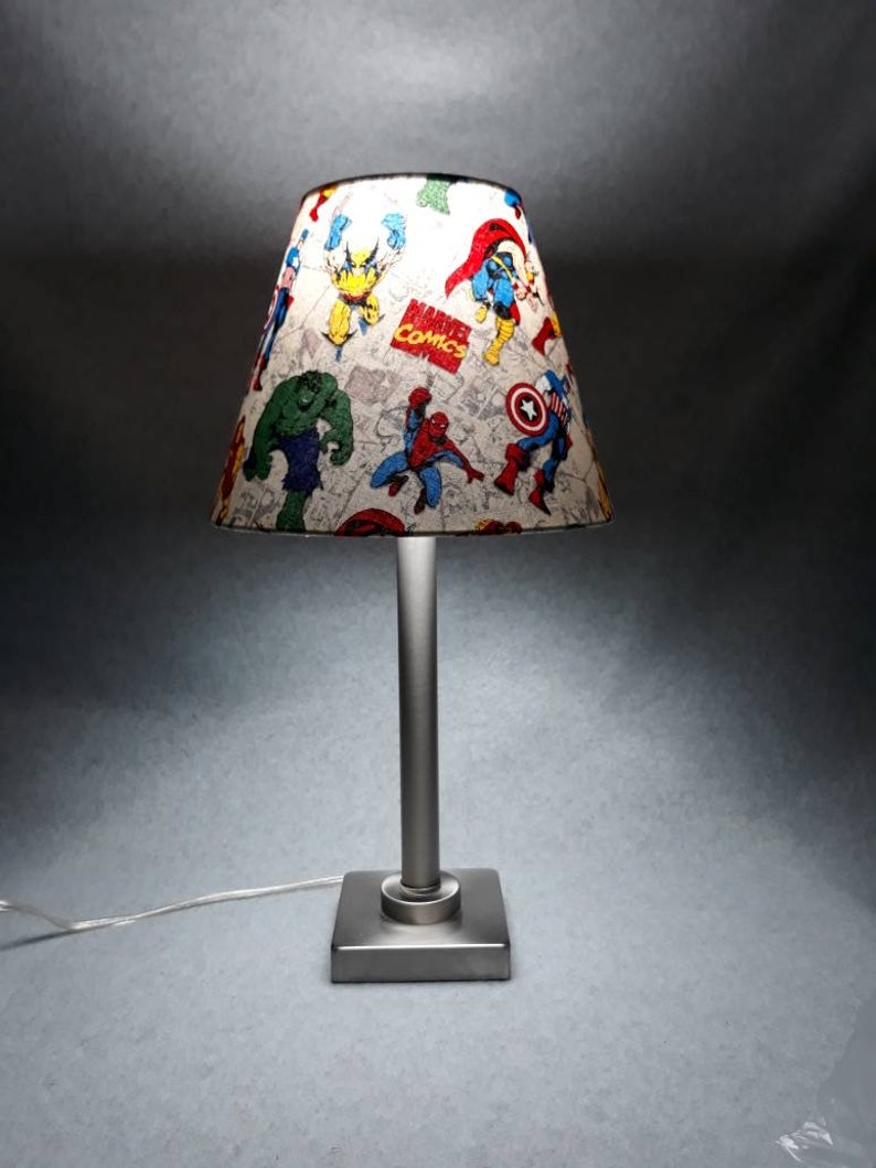 Marvel super hero lamp shade. Thor Ironman Hulk Captain | Etsy