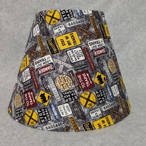 Railroad Signs Lamp Shade, Train Locomotive, Trains, Shades Are 9.5" X ...