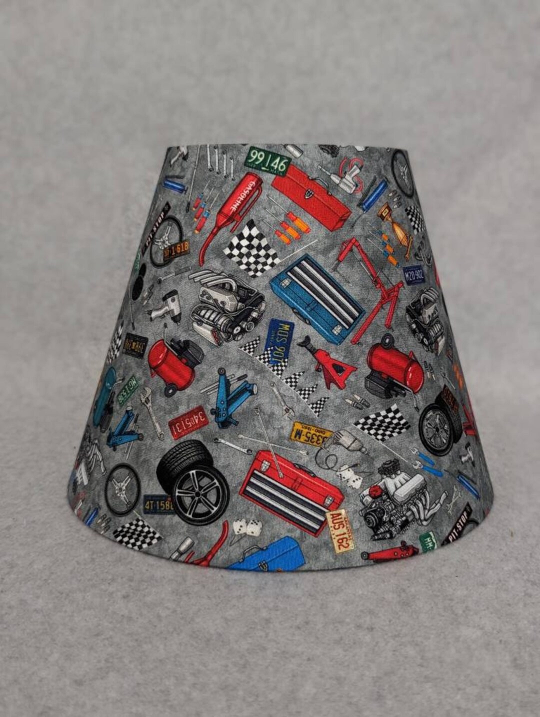 Mechanic Lamp Shade. Garage. Gearhead. Car. Grey. Shades Are 9.5 X 5 X ...