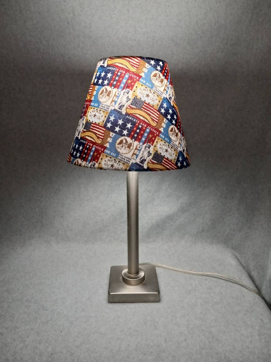 Patriotic United States lamp shade. Flag. Shades are | Etsy