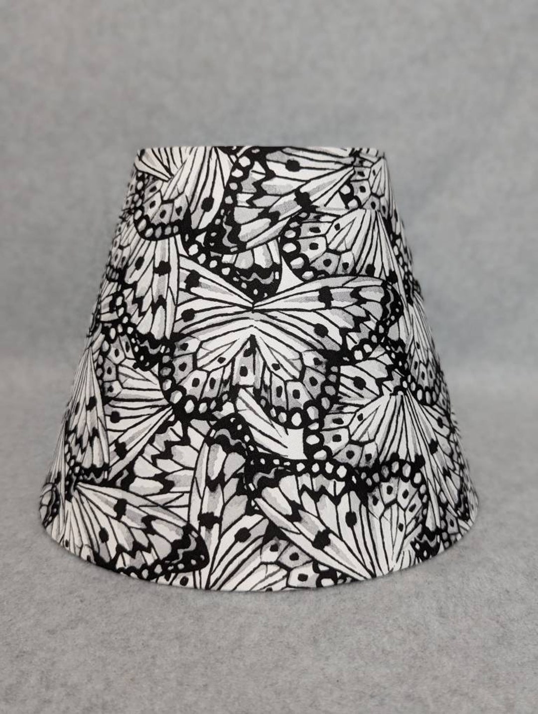Butterfly Lamp Shade. Wings. Black and White. Shades Are 9.5" X 5" X 7 ...