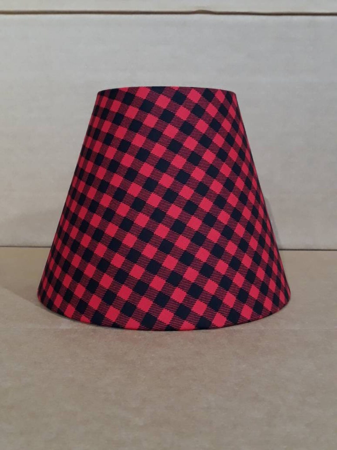 Gingham Check Lamp Shade. Checkered. Black and Red. Shade is 9.5" Wide ...