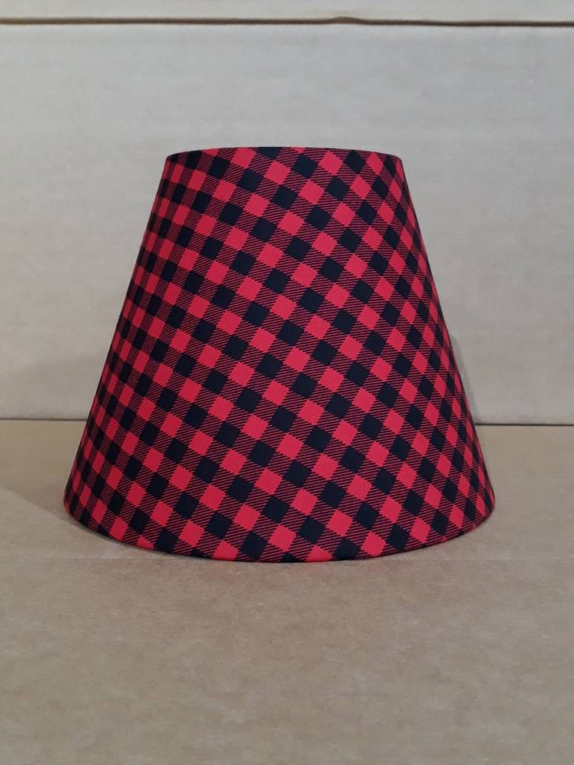 Gingham Check Lamp Shade. Checkered. Black and Red. Shade is | Etsy